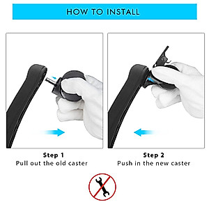 Hirate 5 Pack Office Chair Casters (2 with Brakes, 3 Without), 2" Lockable Heavy Duty Swivel Caster Wheel Replacements for Hardwood Floor Carpet