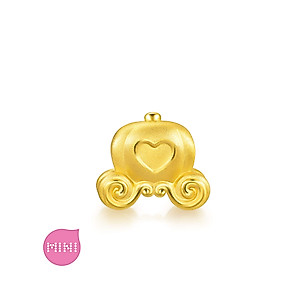 CHOW SANG SANG 999 24K Solid Gold Love Fairytale Carriage Mini Charm Bracelet for Women 92314C (Gold, 17 CM)