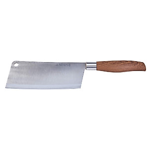 IMUSA USA IMU-73053 5.5" Stainless Steel Cleaver with Woodlook Handle