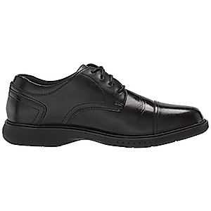 Nunn Bush Men's PRO Cap Toe Oxford with KORE Slip Resistant Comfort Technology, Black, 10.5 X-Wide