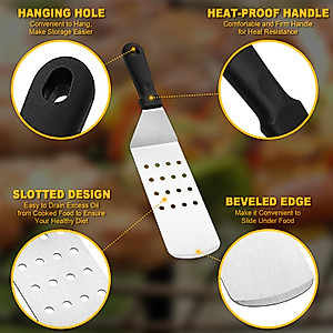 Blackstone Griddle Accessories Tool Kit, AIKWI 47-Piece Flat Top Grill Commercial Grade Set with Enlarged Spatula, Basting Cover, Scraper, Scissors, Tongs for Outdoor BBQ