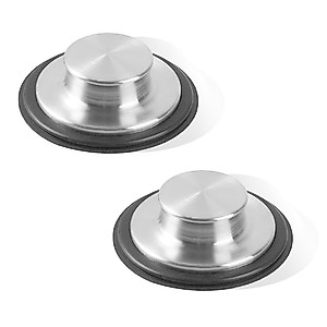 (2-Pack) Stainless Steel Kitchen Sink Stoppers - 3.35” x 1.18” Universal Fit Sink Drain Stoppers- with Strong Rubber Seal and Round Knob Grip - Suitable Replacement for InSinkErator STP-SS Stopper