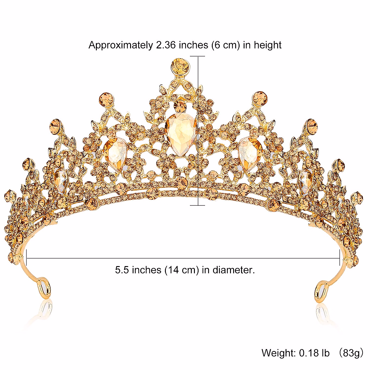 SuPoo Gold Crown Queen Crowns for Women Birthday Tiara Champagne Tiara for Women Rhinestone Headband Hair Accessories Gifts Princess Decoration for Wedding Party Prom Halloween Costume