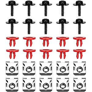 Flow.month 10 Sets Fender Liner Engine Cover Splash Shield T30 Torx Screws Clip Set Fit for Ford Focus Escape Explorer, Replacement for The Part# W702413-S307 W715835-S300 W702438-S300