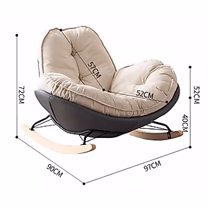 HARELA Outdoor Patio Rocking Chair, Padded Cushion Rocker Recliner Chair, Patio Rocker Recliner Chair for Balcony Front Porch Garden Living Room, Modern Lounge Chair (Color : Gray)