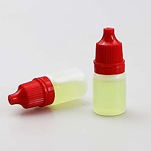 Bettomshin 20Pcs 20ml PE Plastic Squeezable Eye Liquid Dropper Bottles Thin Mouth Lab Reagent Bottle Liquid Sample Seal Sample Storage with Red Cap Translucent