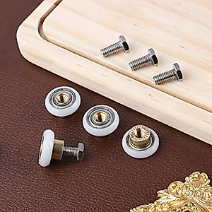 4 Sets Shower Door Rollers, Shower Door Replacement Parts Screen Door Roller Runners Wheels Bathroom Glass Door Sliding Rollers Wheel, 19mm x 5mm