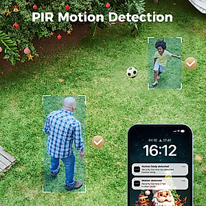 ARPHA Wireless Outdoor Security Camera K03, 1080p Indoor and Outdoor Cameras for Home Security, 2.4g WiFi Camera with IP66 Waterproof, 2 Way Talk, Night Vision, PIR Human Detection, Cloud Storage