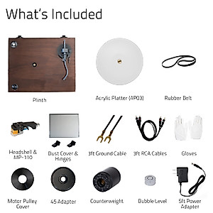 Fluance RT85N Reference High Fidelity Vinyl Turntable Record Player with Nagaoka MP-110 Cartridge, Acrylic Platter, Speed Control Motor, High Mass MDF Wood Plinth, Vibration Isolation Feet - Walnut