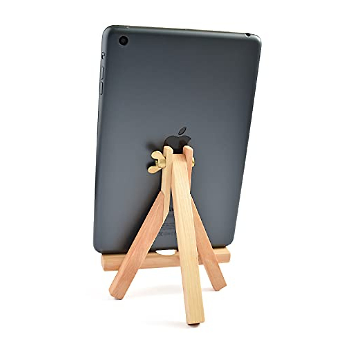 Handmade Wooden Easel Phone Stand - Tablet Holder: Canvas Style (Light)