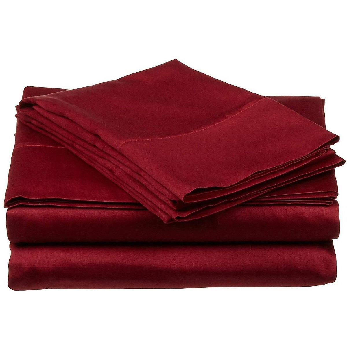 Twin XL Sheet Set- 4 Piece- Bed Sheets Extra Deep 30" inch Mattress Sheet Set Long Staple Adjustable Bed Sheet Set Burgundy Solid Twin XL- 39" X 80" Egyptian Cotton-600 TC