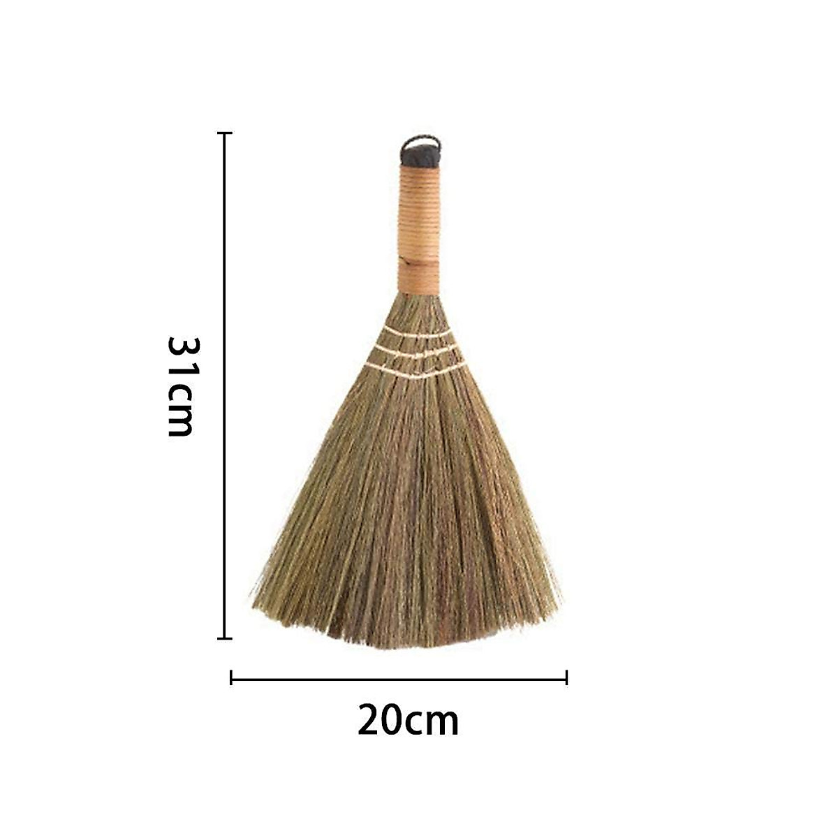isilky 12 Inch Corn Whisk Broom - Soft Hair Fur Household Floor Cleaning ToolsYellow