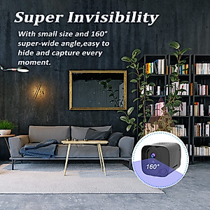 Mini Spy Hidden Camera 4K WiFi Nanny Cam Wireless PIR Small Home Security Cameras with Live Feed 100 Days Standby Motion Detection Alerts Auto Night Vision Tiny Secret Surveillance Camera for Indoor