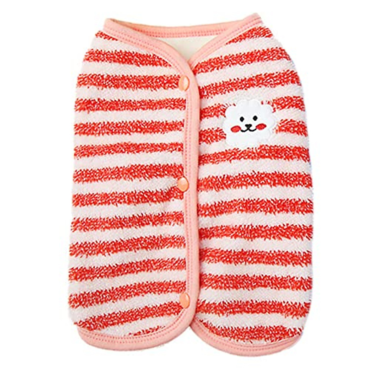 Jecikelon Cute Puppy Sweater Warm Dog Winter Clothing Doggie Cotton Clothes with Pocket Pet Stripes Sweater for Small Dogs (Red1, Small)