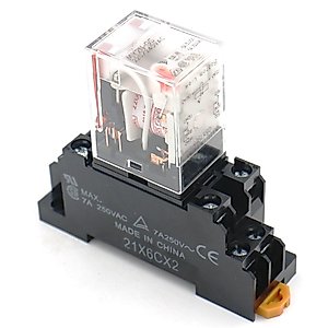 Baomain Power Relay MY2N-GS AC 220V-240V Coil LED Indicator 8 pin terminal with DIN Rail PYF8A Socket Base