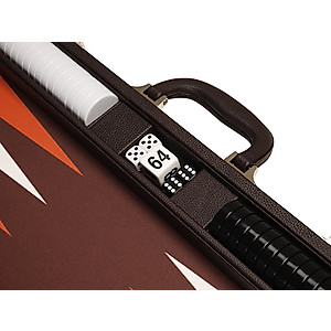 19-inch Premium Backgammon Set - Dark Brown Board