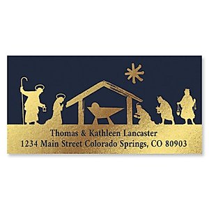 Light of The World Christmas Personalized Deluxe Return Address Labels- Set of 144 1-1/8" x 2-1/4" Self-Adhesive, Flat-Sheet Labels, by Colorful Images