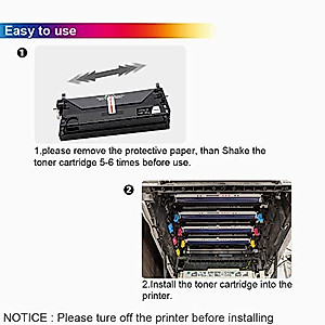 CHENPHON Compatible 6180 Toner Cartridge Replacement for Xerox Phaser 6180 6180N 6180DN 6180MFP-D 6180MFP-N Printer for Xerox 113R00726 113R00723 113R00724 113R00725 [KCMY-4PACK]