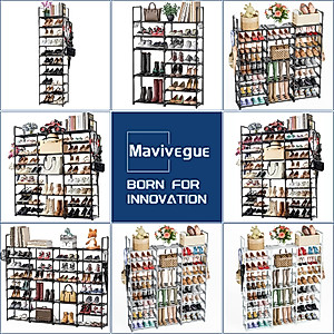 Mavivegue 9 Tiers Shoe Rack Tall Shoe Organizer Shoe Storage 50-55 Pairs Vertical Shoe Shelf Large Shoe Rack Organizer Stackable Shoe Racks for Entryway, Closet, Garage, Bedroom,Cloakroom - White