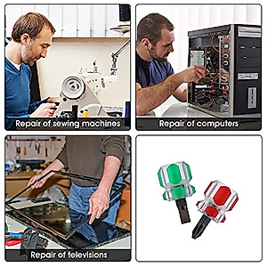 Grevosea 2PCS Sewing Machine Screwdriver Mini Stubby Screwdriver Portable Sewing Screwdriver Tools Cross Head Screwdriver for Sewing Machine Repairing Accessories, One Flat Head and One Phillips