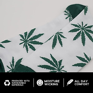 Socktastic Mens Weed - 2 Pack Of Funny Novelty Socks, Casual Crew Fits Shoe Size 8-13, Weed, Large US