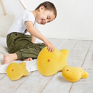 BenBen Goldfish Plush Toys, Set of 3, Goldfish Cracker Plushies, 11.5”, 8.75” and 7” Cute Gold Fish Stuffed Animal, Kawaii Food Plush, Fun Decorative Pillows for Room Décor