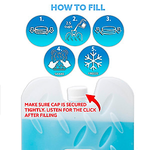 Kona Blue/Ice Ice Packs for Lunch Box - 2 lb Freezer Packs Compatible with Yeti Cooler Bags | Dry Ice Shock Pack, Long-Lasting Reusable Ice Packs for Lunch Bags (10" x 5.5" x 1.5" Pack of 4)