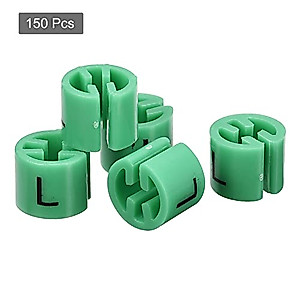 MECCANIXITY Clothes Hanger Marker L Fit 3.5mm Rod for Garment Color Coding Green Count 150