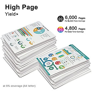 6510 / 6515 Extra High Capacity Toner Cartridge Compatible Replacement for Xerox Phaser 6510, WorkCentre 6515 Printer 4-Color Set (1 Black 1 Cyan 1 Magenta 1 Yellow)