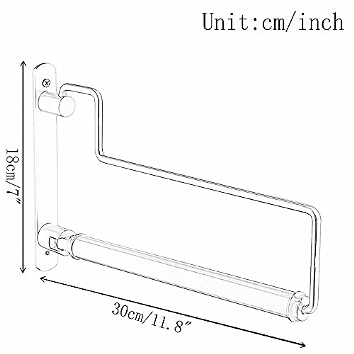 SHUNLI Drying Racks Folding Clothes Hanger Wall Mounted with 180°Swing Arm,Laundry Clothing Hanging Holder System Organizer Space Saver,Brushed Nickel