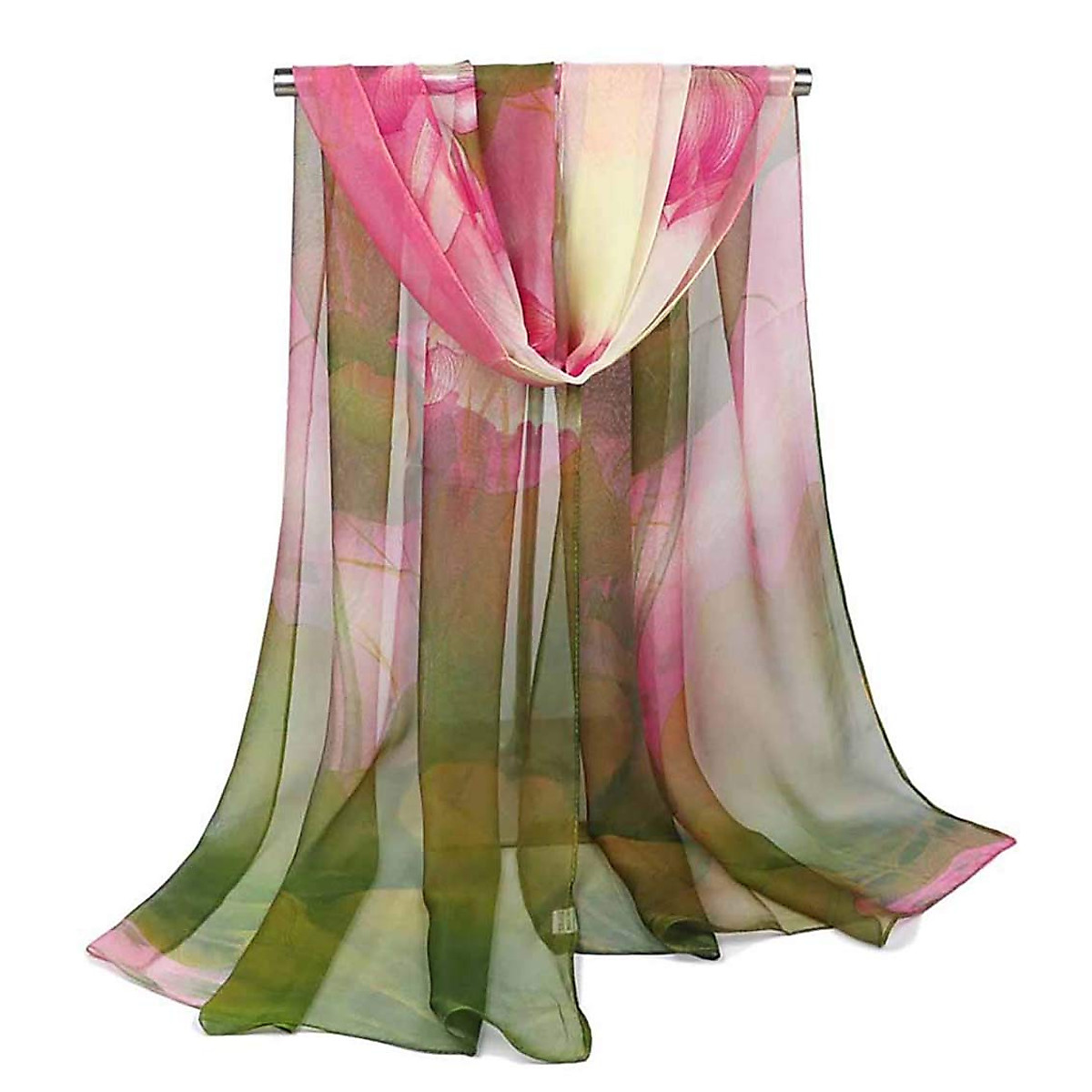 Acotavie 2 Pcs Scarfs for Women Lightweight Scarves Fashion Floral Print Shawls Holiday Gifts Scarf (A1)