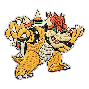 Bowser Game Character Embroidered 3.75" Tall Iron on Patch