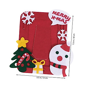 Veemoon Photo Frame Christmas Picture Frame Diy Christmas Ornaments Handmade Frame Red Picture Frame Kraft Picture Frame Decorative Picture Frames Red Decorations Embroidery Child Manual