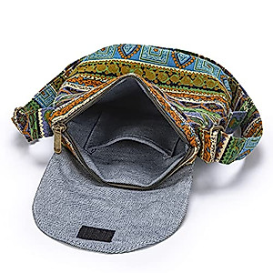 OPQRSTU Women's Retro Small Size Canvas Shoulder Bag Hippie Hobo Crossbody Handbag Casual Tote (Green)