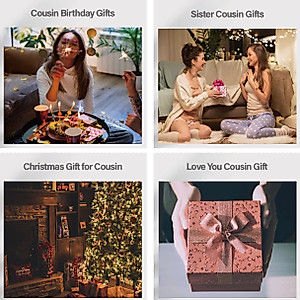 MALLAbyLAMMA Birthday Gift for Cousin Female, Cousin Bracelets for Women, Cousin Mirror Compact, I Love You Cousin, Favorite Cousin Gifts, Sister Cousin Gifts, Gift for Cousin Christmas