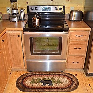 Cozy Cabin CC5276 Birch Bear Non Skid Rug 20"x44" Wedge Brown