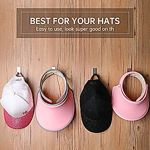 KAERSI Small Adhesive Stainless Steel Hooks for Hanging Hats, Caps and Keys - 20 Pack, Holds up to 2 lbs Perfect for Wall-Mounted Baseball Caps and Measuring Cup Storage