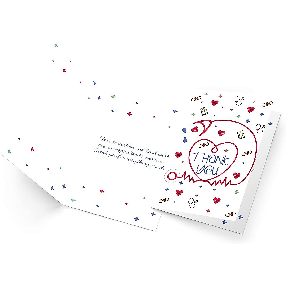 Prime Greetings 6 Pack Thank You Cards For Healthcare, Nurse, Doctor, Made in America, Eco-Friendly, Thick Card Stock with Premium Envelope 5in x 7.75in, Packaged in Protective Mailer