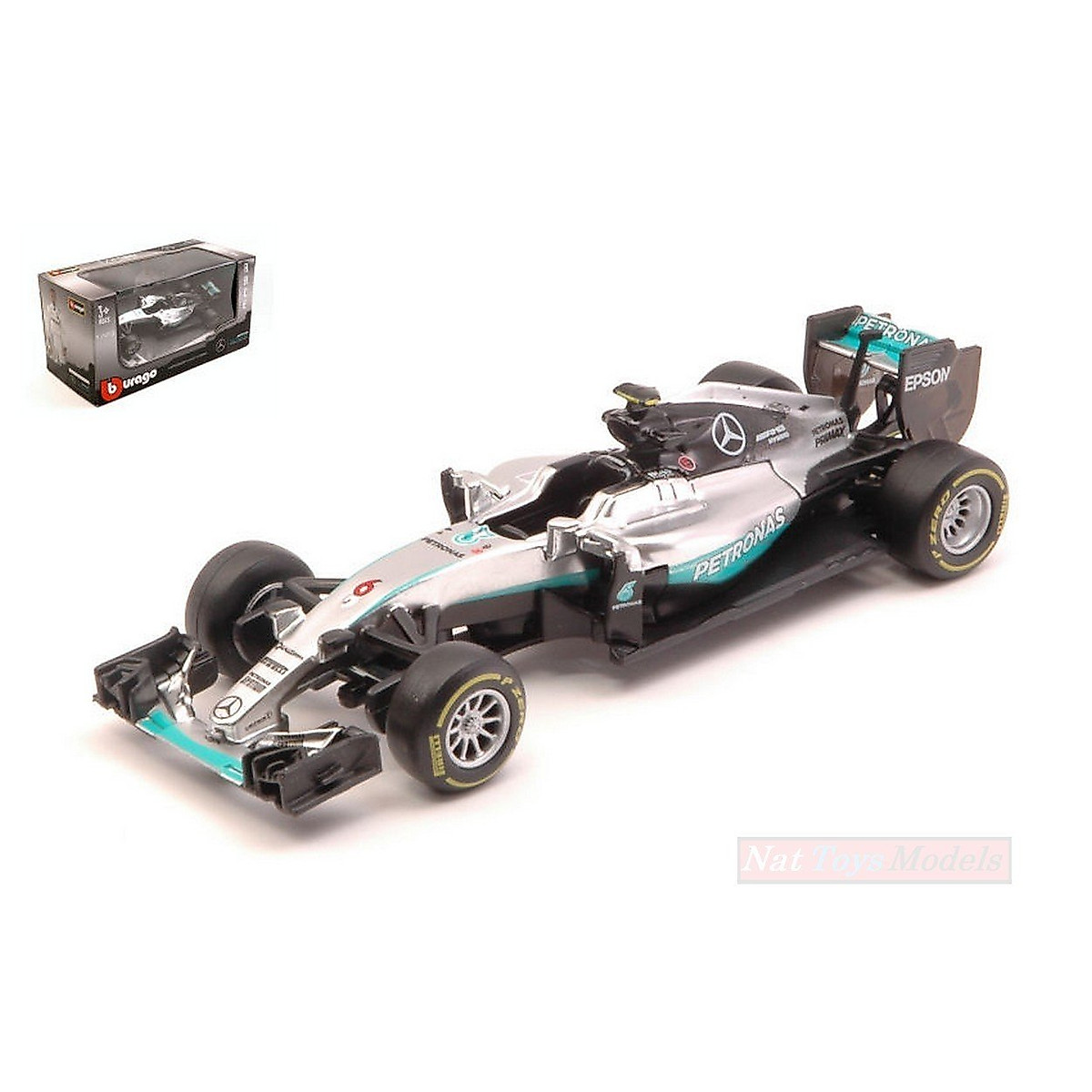 Bburago Mercedes Amg Petronas F1 W07#6 Hybrid Nico Rosberg F1 Formula 1 Car 1/43 Diecast Model Car by 38026NR