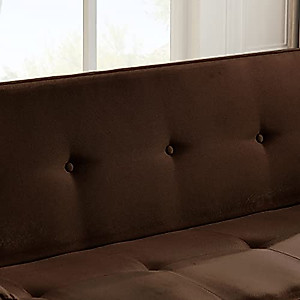 Convertible 3 in1 Loveseat Sofa Futon Couch Sleeper Pullout Chaise Lounge Recliner Chair Reversible Folding Daybed Guest Bed,2-Seat Sofá,Adjustable Back,600lb Capacity