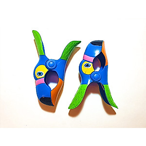 C&H Beach Tower Clips, Beach Towel Holders, Clips, Beach, Patio or Pool Accessories, Portable Towel Clips, Chip Clips, Secure Clips, Toucan Style