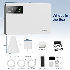 ZORIDA Cell Phone Signal Booster for Home and Office Up to 5500 sq ft Boost 5G 4G LTE for All US Carriers - Verizon AT&T T-Mobile & More, Cell Phone Booster with LCD & APP Service FCC Approved