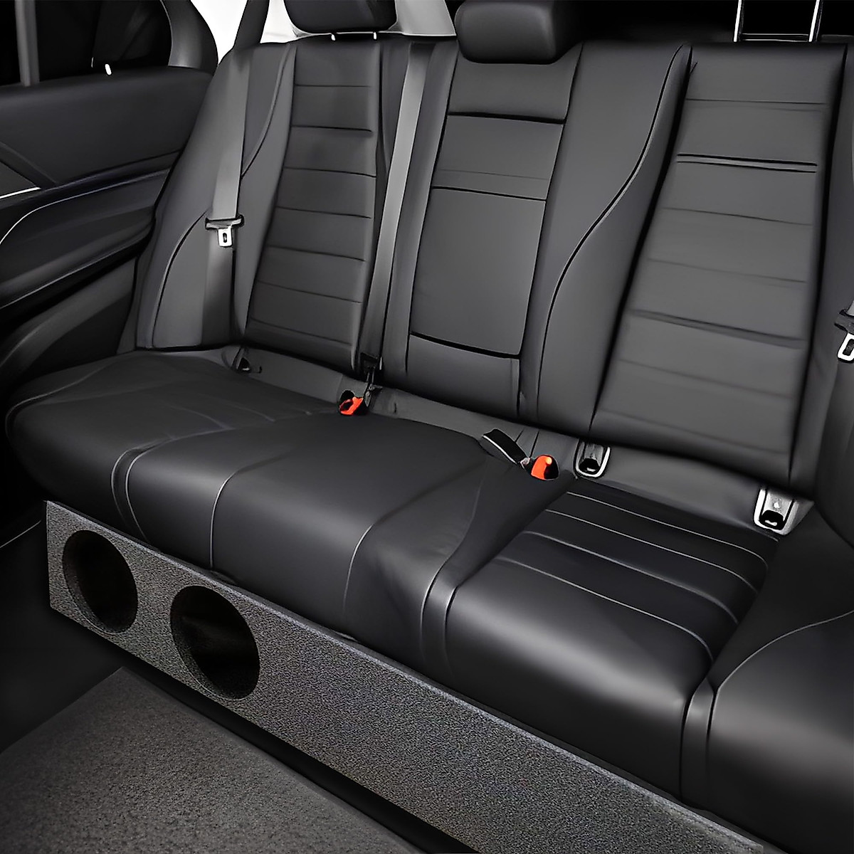 Q Power Easy to Install Durable 8 Inches by 11.25 Inches Dual Port Empty Subwoofer Enclosure Box with Underseat Down Fire and Loud Bass