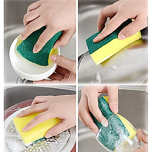 Sponges for Cleaning, Kitchen Sponges Pack Scrub Sponge Dish Sponges Eco Non-Scratch Scrubbers, Cleaning Household Supplies Scrubbing Tools (14PCS)