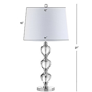 JONATHAN Y JYL2042A Cole 27" Crystal LED Table Lamp Traditional French Country Bedside Desk Nightstand Lamp for Bedroom Living Room Office College Bookcase LED Bulb Included, Clear