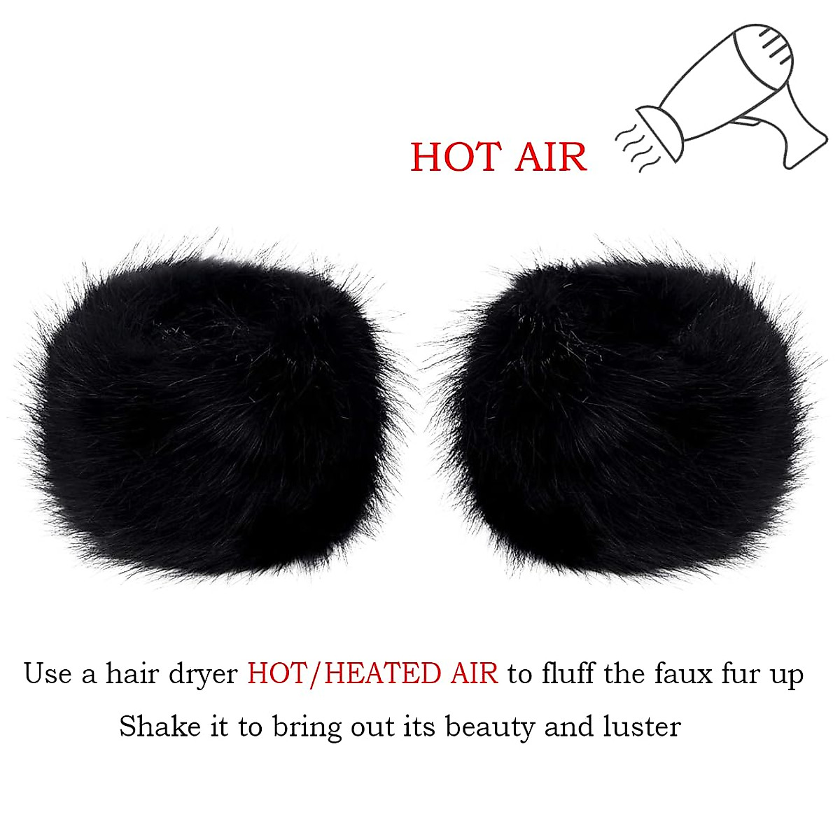 HOMEYEAH Faux Fur Cuffs Arm Leg Warmers Furry Wrist Cuff Warmer Halloween Decorations Costumes For Women
