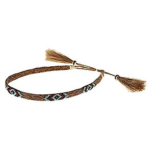 NRS Austin Accent Inc. Horsehair 5 Strand W/Bead Brown Hat Band Brown