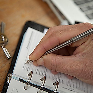 TelePen Key Chain Telescopic Pen: Stainless Steel Black Ball Point Pen; Quick Pull Release Mechanism from the Cap; 3 Pen Refills; Cool EDC Key Ring Attachment; Great Gift for That Special Someone