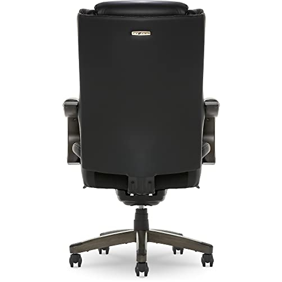 La-Z-Boy Harnett Big & Tall Executive Office Comfort Core Cushions, Ergonomic High-Back Chair with Solid Wood Arms, Bonded Leather, Black
