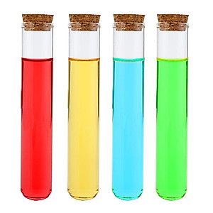 Bekith 48pcs 45ml Glass Test Tubes 25x140mm with Cork Stoppers, as Bath Salt Containers, for Scientific Experiments, Party Decorations, Candy Storage